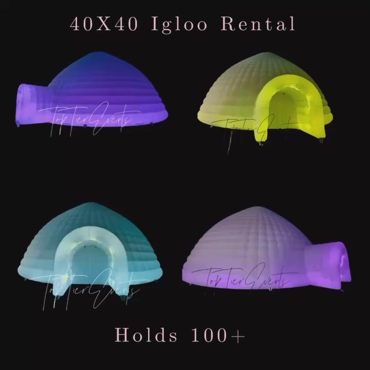 40X40 Large LED IGLOO INFLATABLE CLUB – Top Tier Events